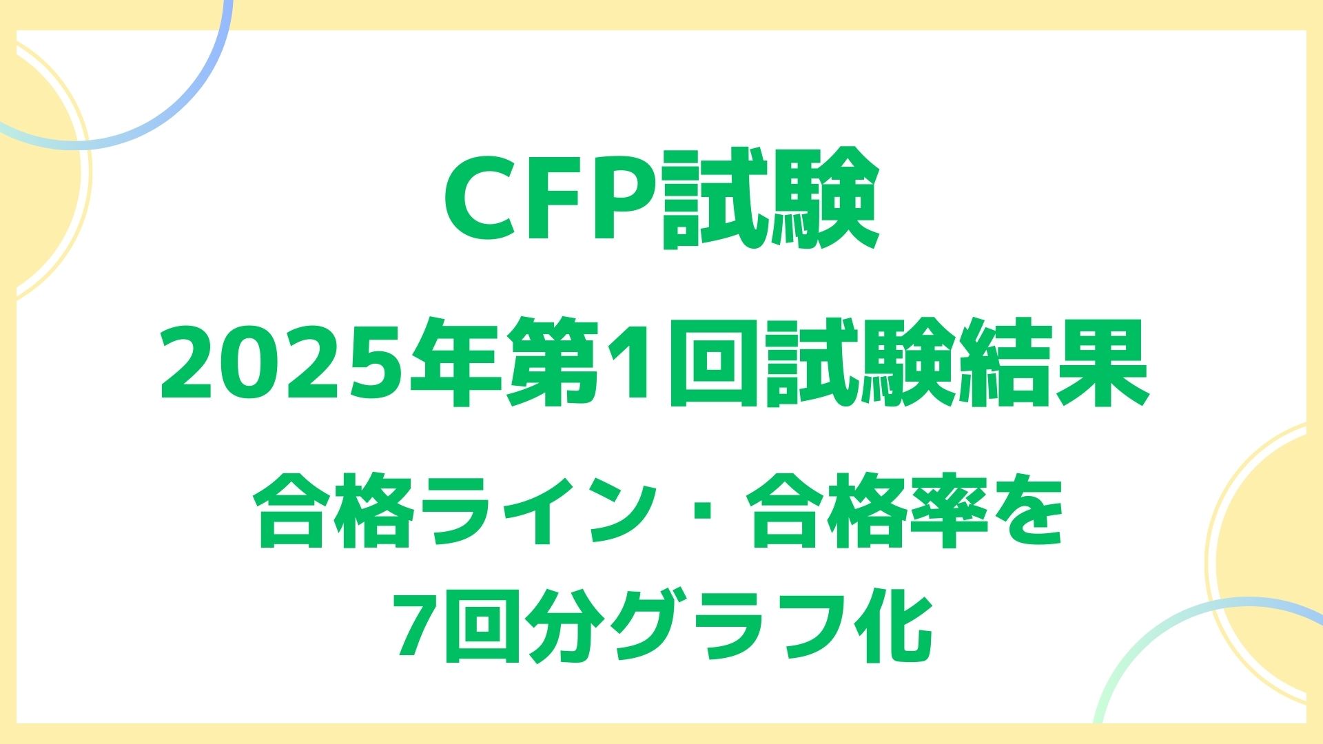 【2025年第1回】CFP試験 合格率・合格ラインまとめ｜過去6回との比較グラフつき - FP勉強ラボ